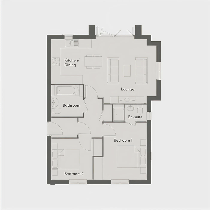 Plot 10 The Willow - 2 Bed Apartment in Woodlesford - Chartford Homes